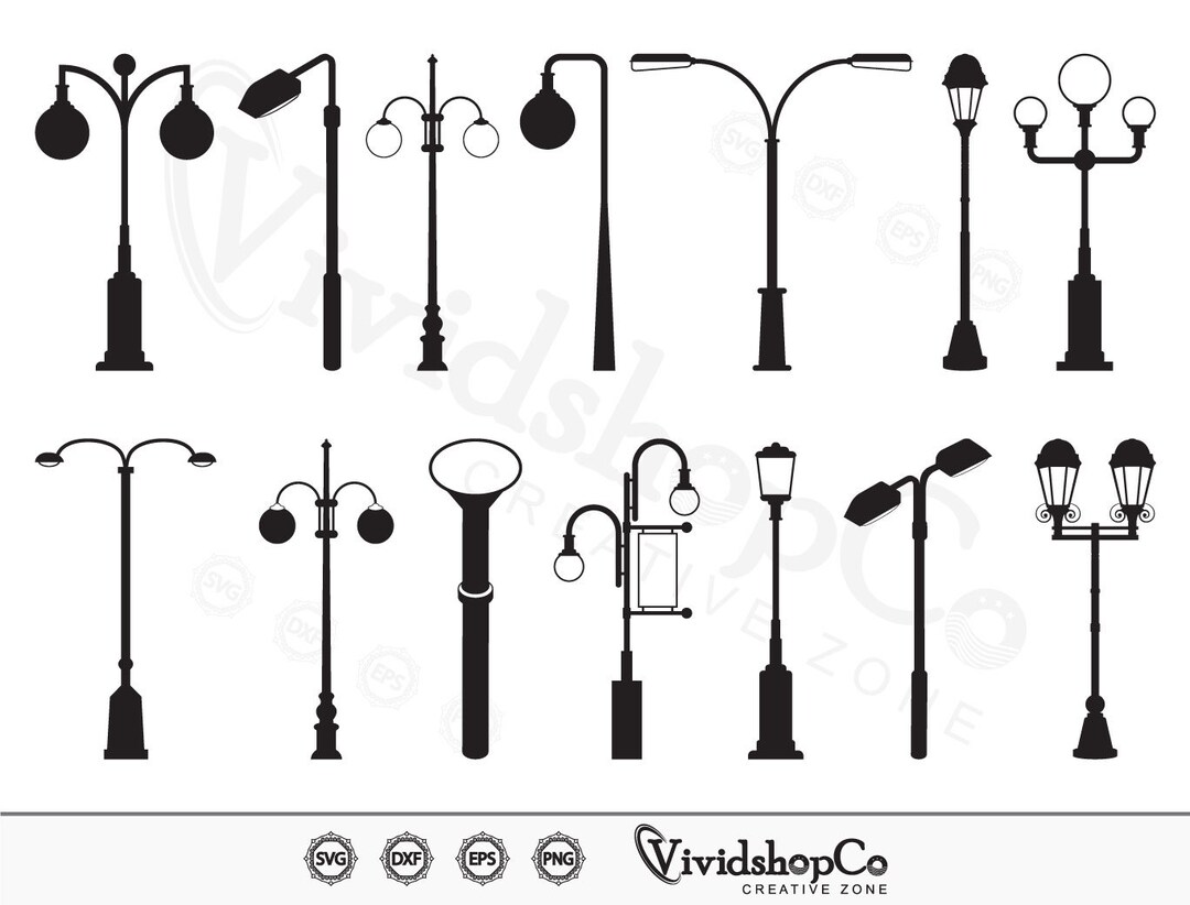 Street Lights SVG, Street Lamp Svg, Lights Svg, Lamp Svg, Clipart, Cut ...