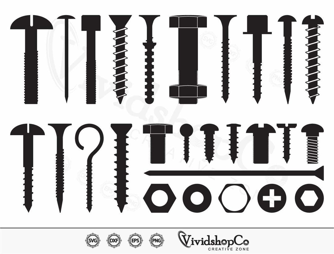 Bolt Screw SVG, Bolt and Nut Svg, Hardware Tool Svg, Bolt Svg, Screw ...