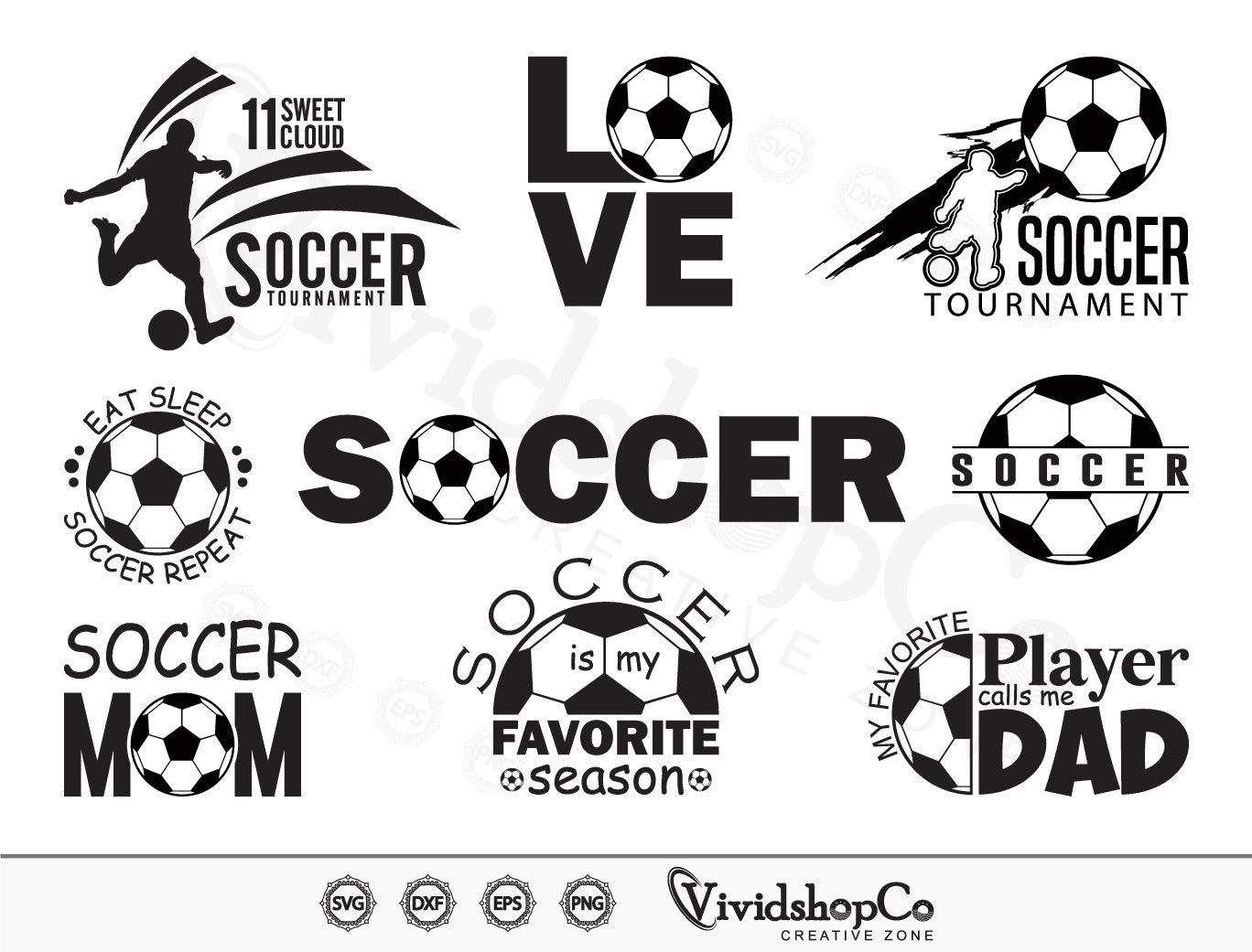 Soccer Svg Bundle Soccer Team Svg Soccer Ball Svg Clipart - Etsy