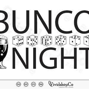 Bunco #2 SVG, Bunco Night, Dice Gam Svg, Bunco Queen Svg, Clipart, Cut ...