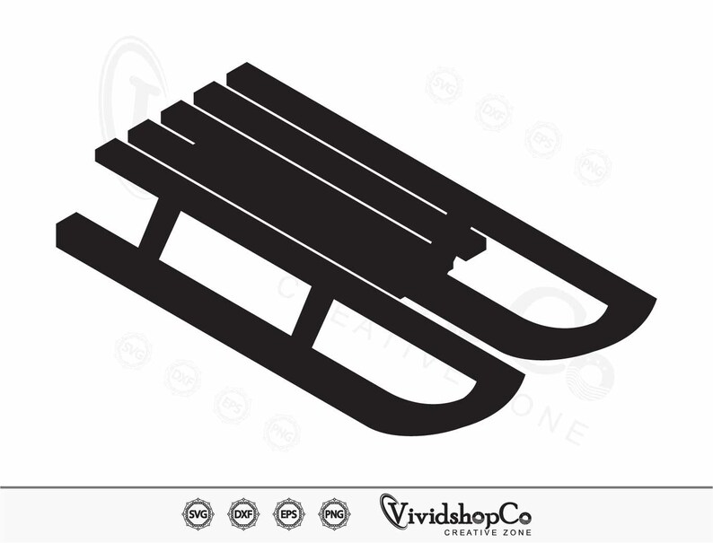 Wooden Sled SVG, Sled Svg, Sleigh Sled Svg, Snow Sled Svg, Clipart, Cut ...