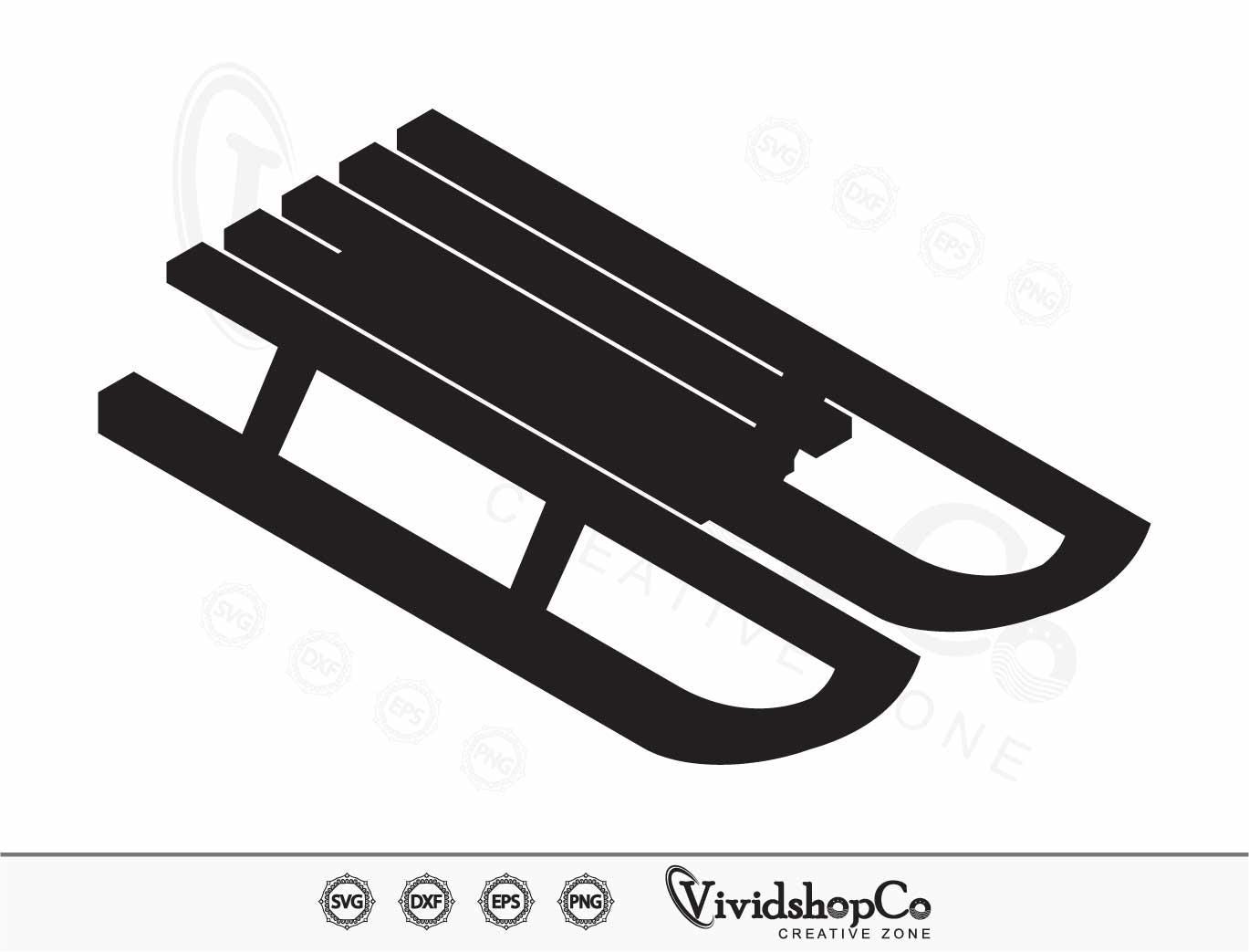 Wooden Sled SVG, Sled Svg, Sleigh Sled Svg, Snow Sled Svg, Clipart, Cut ...