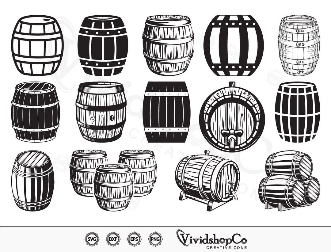 Barrel SVG, Wooden Barrel Svg, Wood Barrel Svg, Beer Keg Svg, Clipart ...