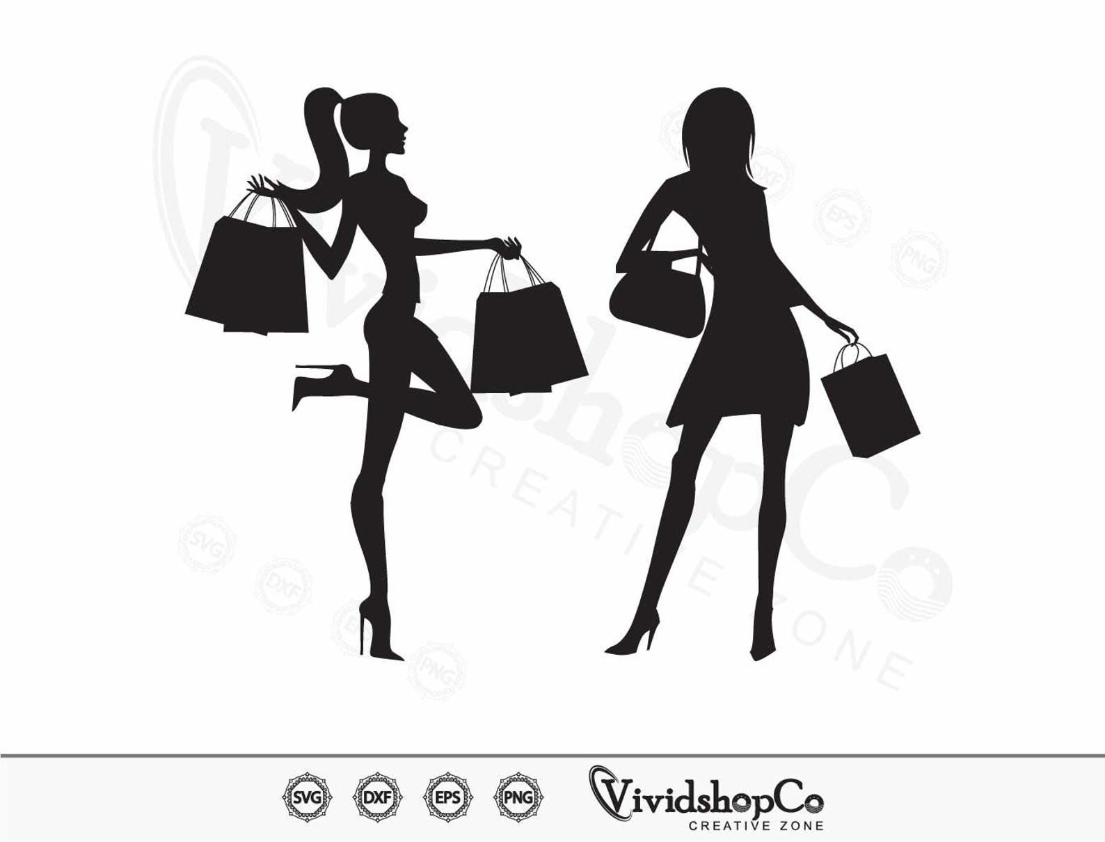 Shopping SVG, Shopping Woman Svg, Shopping Girl Svg, Handbag Svg ...