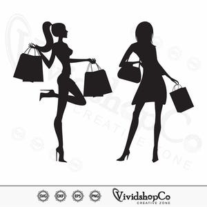 Shopping SVG, Shopping Woman Svg, Shopping Girl Svg, Handbag Svg ...