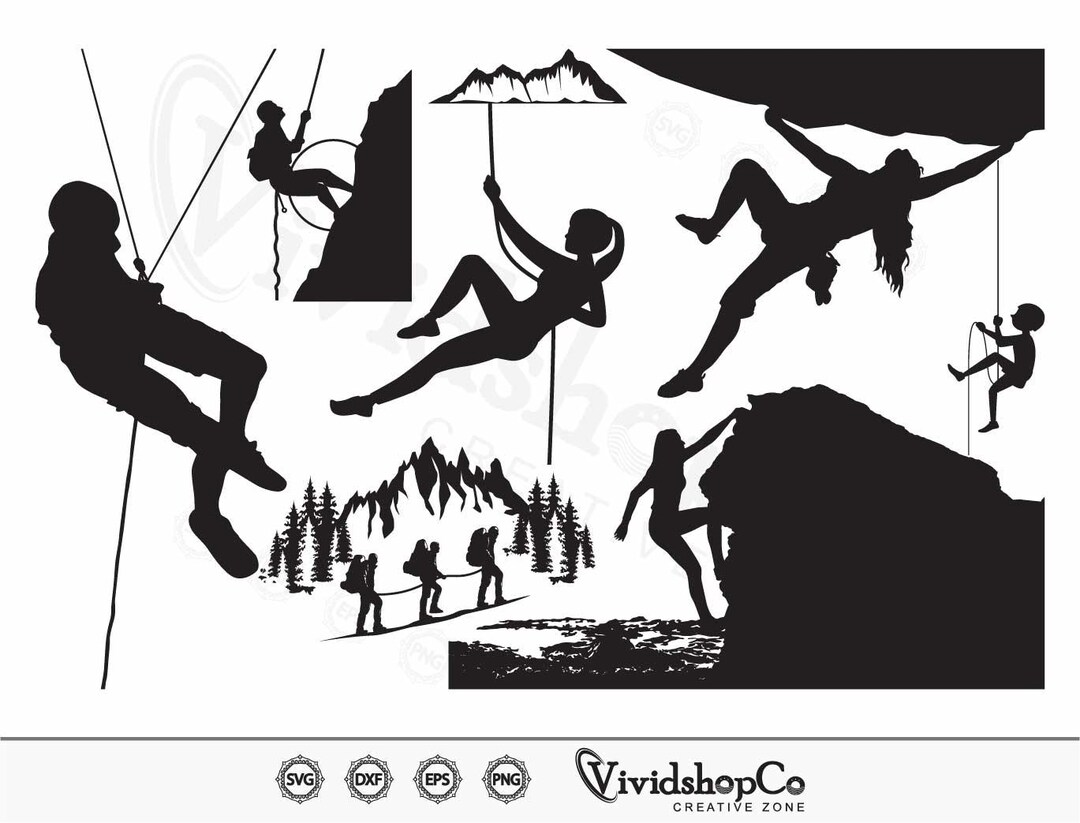 Mountain Climbing SVG, Climbing Svg, Mountaineer Svg, Rock Climbing ...