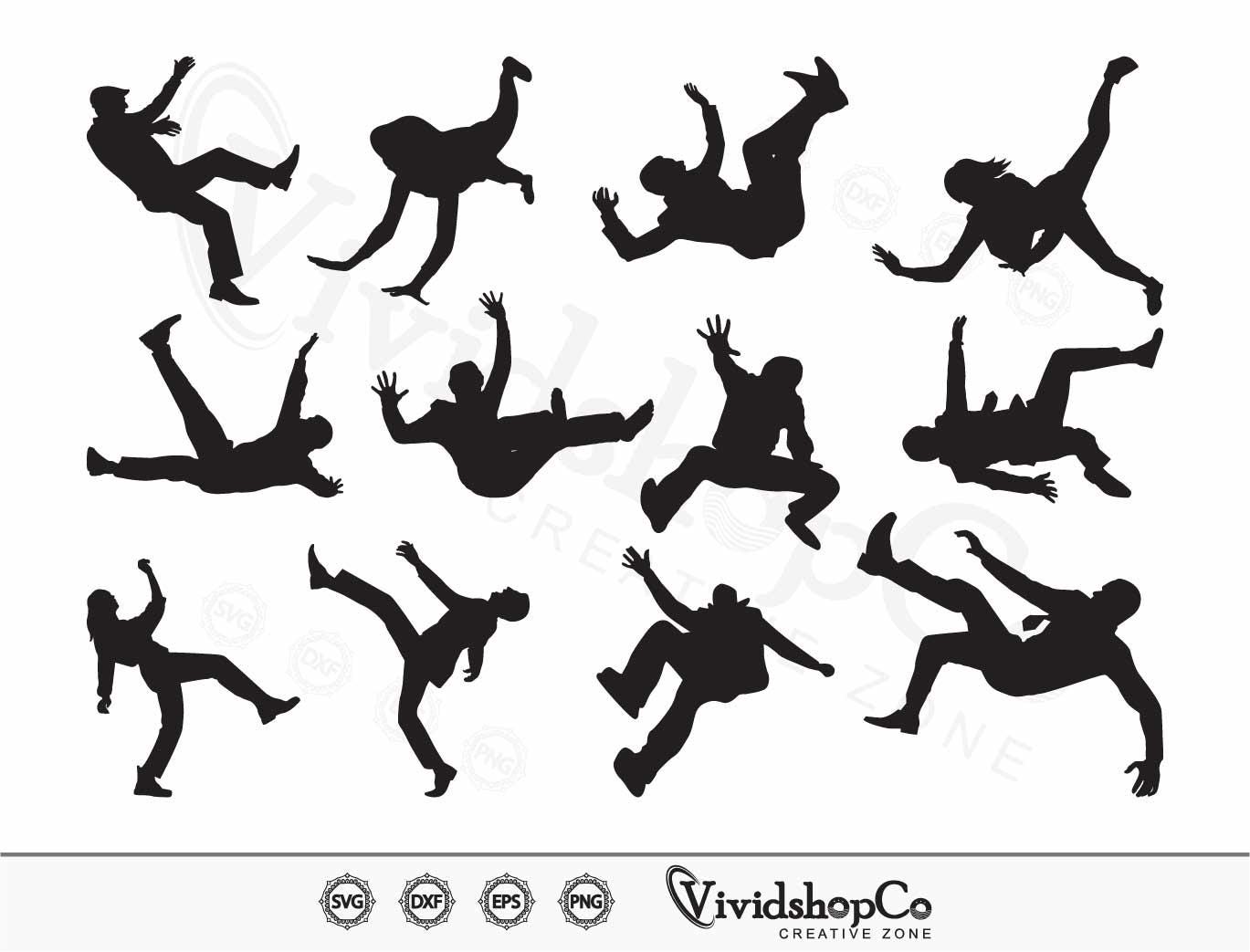 Falling Peoples SVG, Falling Man Svg, Vector, Silhouette, Cricut File ...