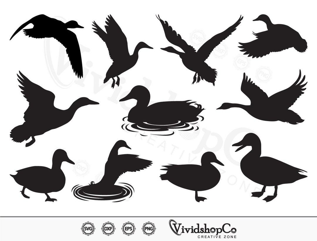Duck SVG, Animal Svg, Duck Hunting Svg, Flying Duck Svg, Clipart, Cut ...