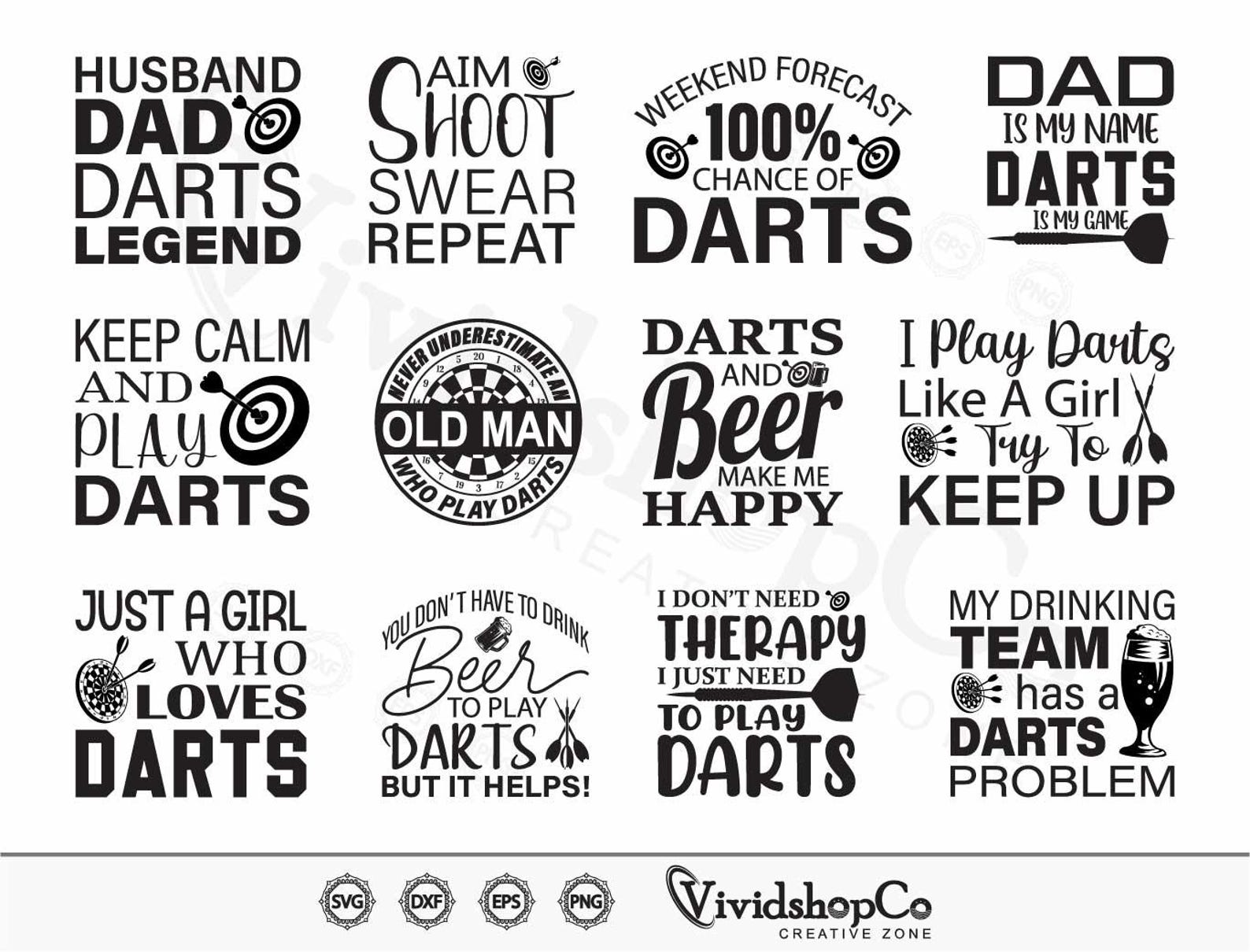 Darts SVG, Dart Board Svg, Dart Quotes Svg, Vector, Silhouette, Cricut ...