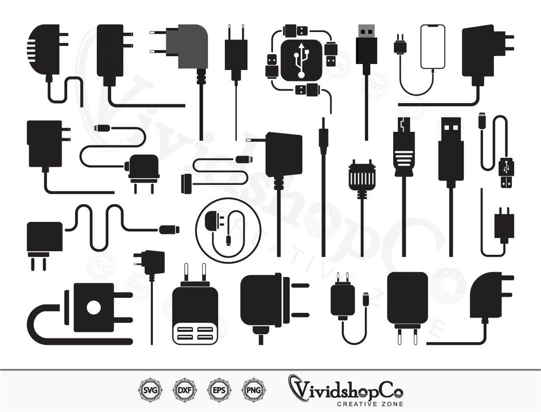 Charger SVG, Usb Charger Svg, Phone Charger Svg, USB Cable Svg, Usb ...
