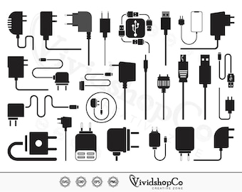Charger SVG, Usb Charger Svg, Phone Charger Svg, USB Cable Svg, Clipart ...