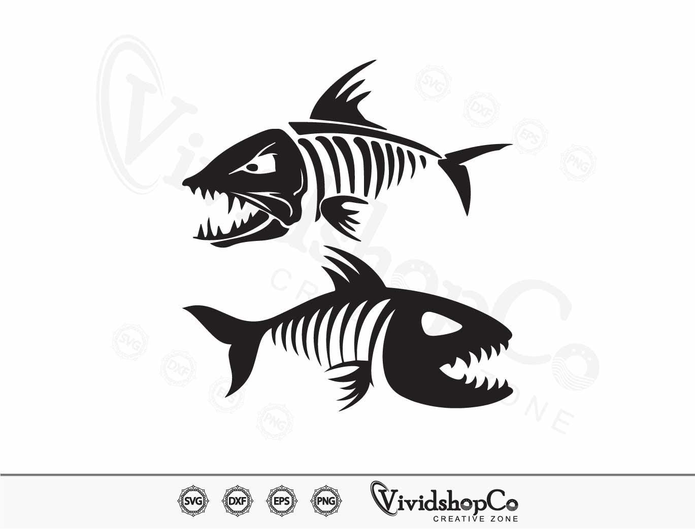 Fish Bone Svg, Fishbone Svg, Fish Svg, Fish Skull Svg, Clipart, Cut ...