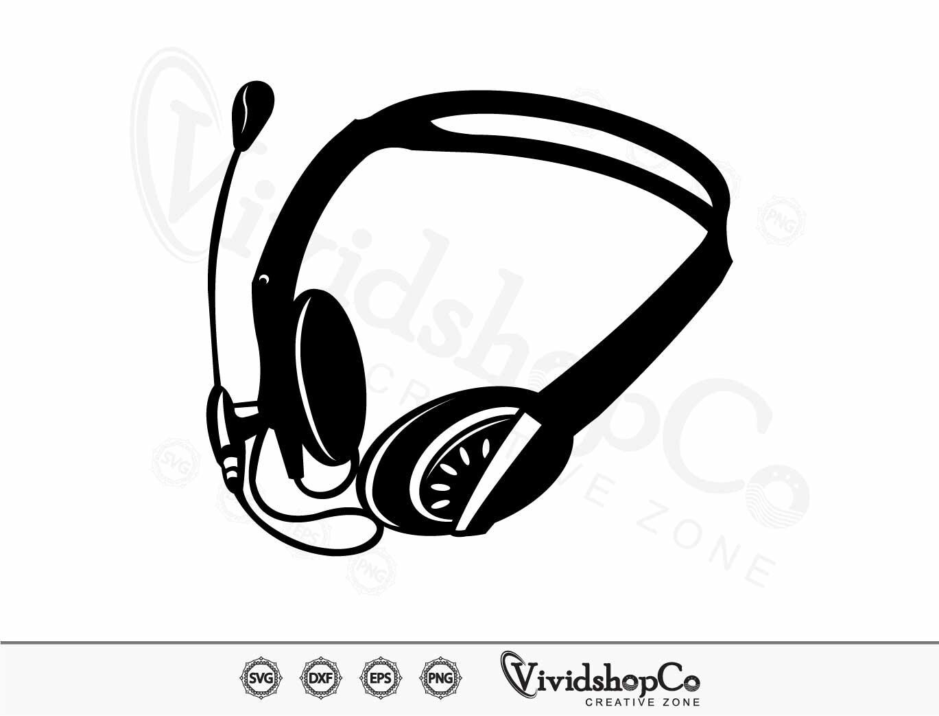 Headset Svg, Headphone Svg, DJ Svg, Music Svg, Headset Clipart, Cut ...