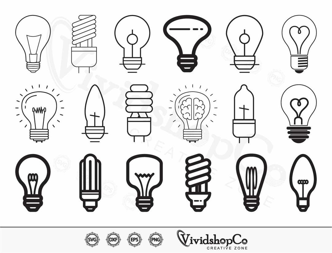 Light Bulb Svg, Bulb Svg, Lightbulb Svg, Coil Svg, Clipart, Cut Files ...