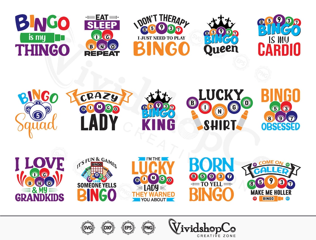 Bingo SVG Bundle, Bingo Funny Svg, Bingo Quotes Bundle, Bingo Design ...
