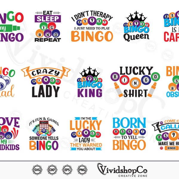 Bingo Quotes Design Svg - Etsy