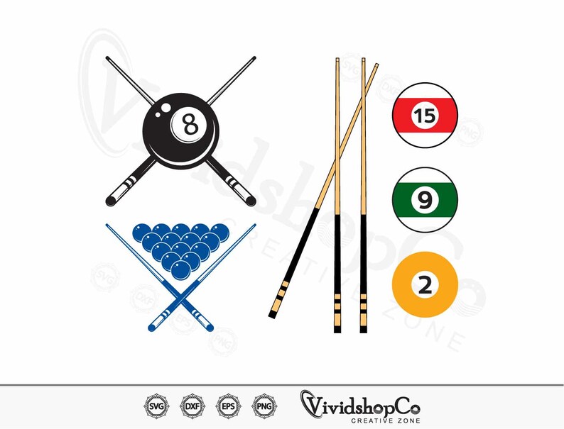 Billiard SVG Snooker Svg Pool Svg Billiards Clipart Files - Etsy