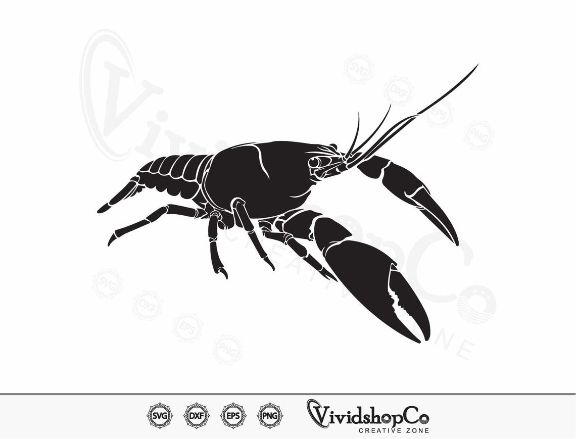 Crawfish Svg, Clipart, Cut Files for Silhouette, Files for Cricut ...