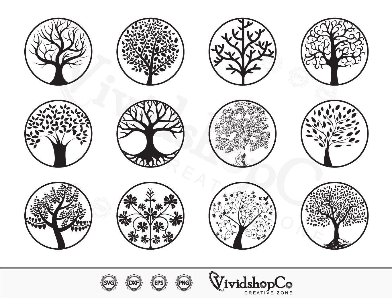 Tree Of Life Silhouette Circle