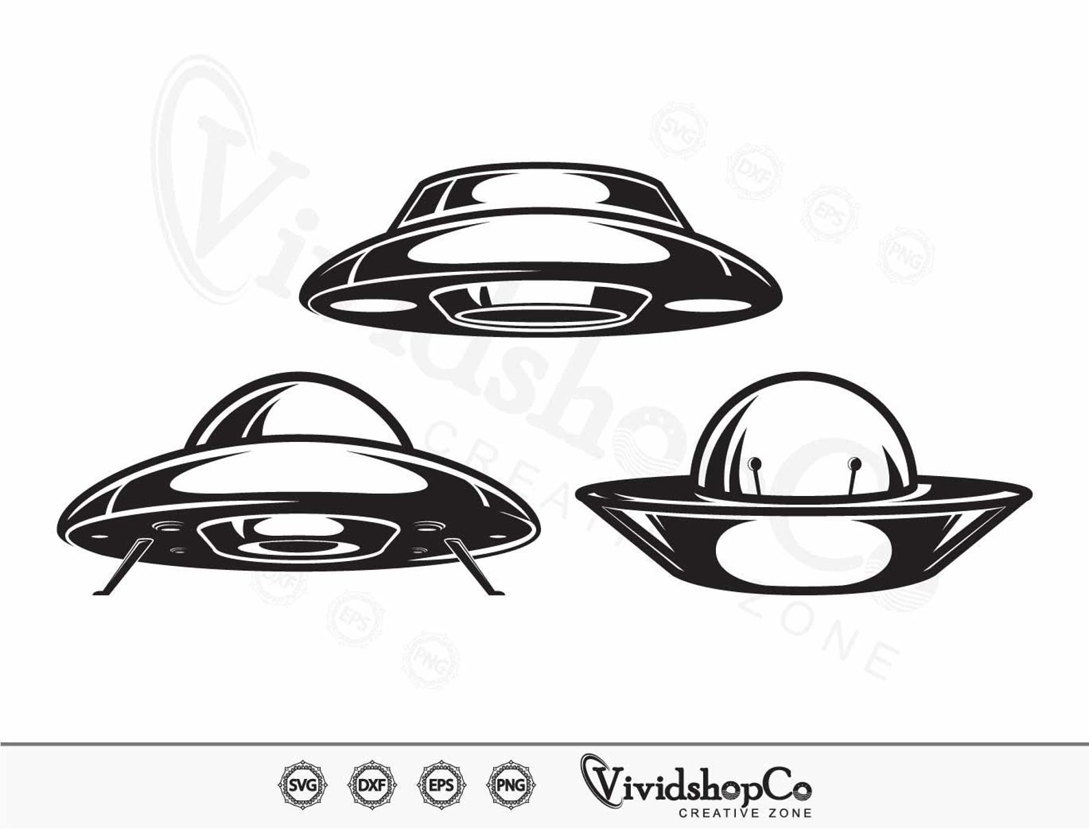 UFO SVG, Space Ship Svg, Alien Svg, Space Svg, Clipart, Cut Files for ...