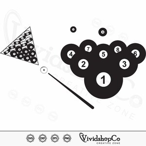 Billiard Black SVG, Snooker Svg, Pool Svg, Billiards Svg, Vector ...