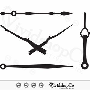 Clock Hands SVG, Clock Hands Vector, Silhouette, Cricut File, Clipart ...