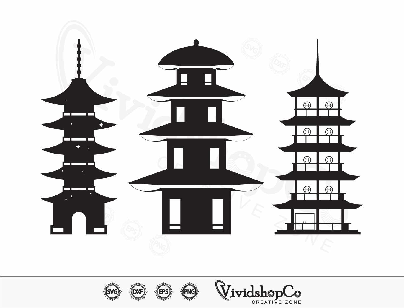 Pagoda SVG, Chinese Building Svg, Chinese Gate Svg, Pagoda Japan Svg ...