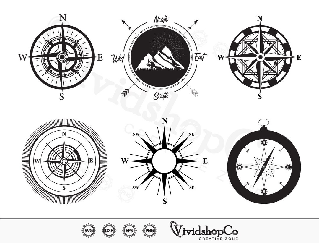 Compass Svg, Compass Rose Svg, Nautical Compass Svg, Clipart, Cut Files ...