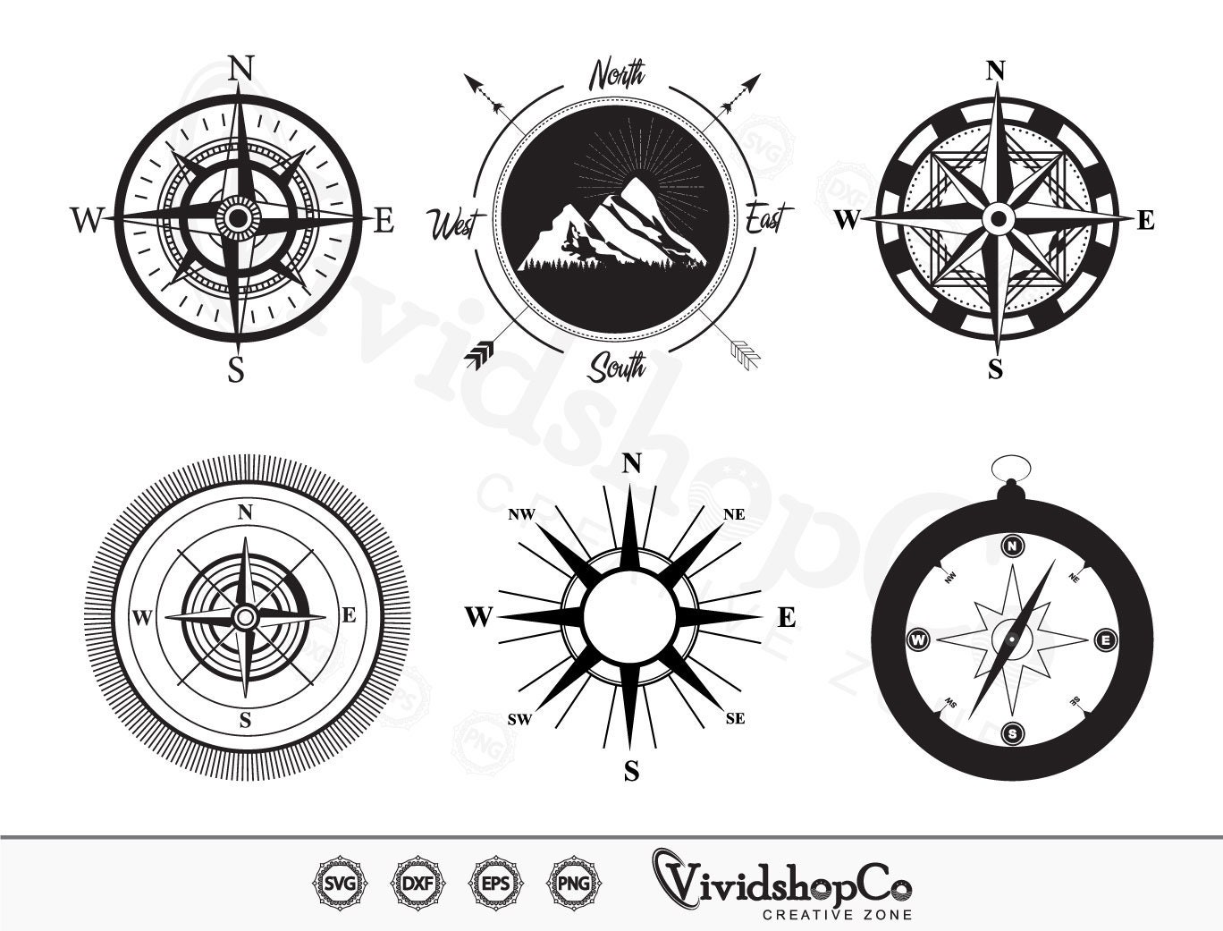 Compass Rose Vector Clip Art