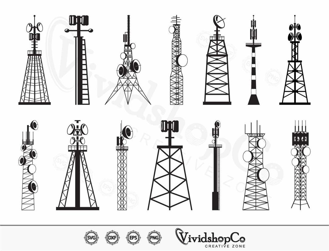 Antenna SVG, Tower Svg, Transmission Tower Svg, Wireless Tower Svg ...