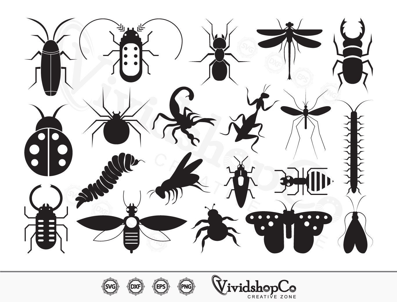 Insect Svg Clipart Cut Files for Silhouette Files for - Etsy Israel