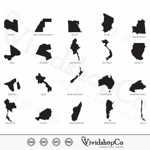 World Map SVG, Countries Map Svg, Map Svg, States Svg, Clipart, Cut ...