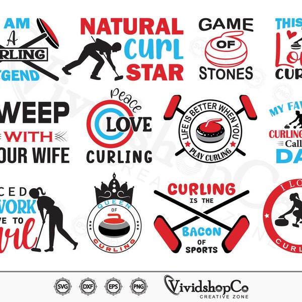 Curling Sport Svg - Etsy