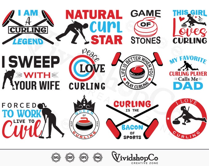 Curling Sport SVG, Curling Cutting File for Cricut, Curling Vector ...