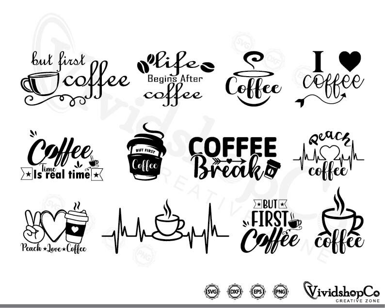 Plotterdatei Kaffee Clipart Clipart Plotterdatei - Etsy Schweiz