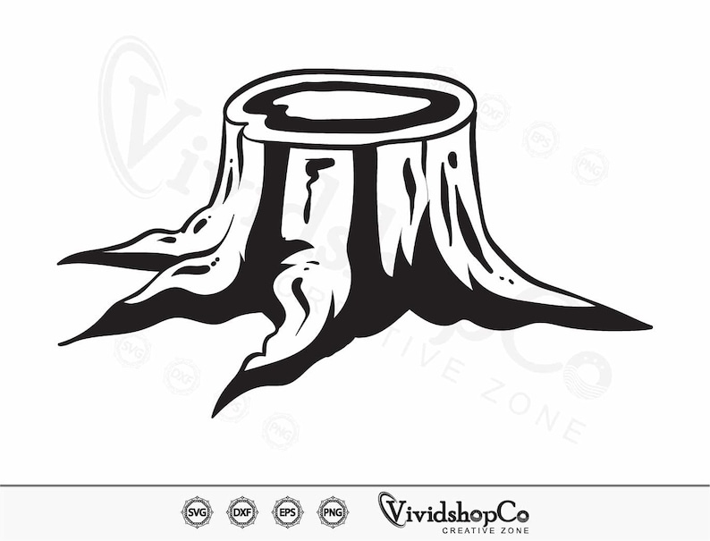Tree Stump SVG, Stump Svg, Wood Slice Svg, Tree Ring Svg, Clipart, Cut ...