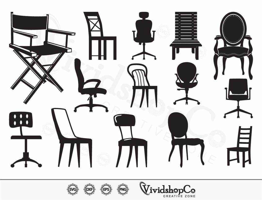 Chair SVG Cut Files, Camping Chair SVG, Decorator Chair Svg, Office ...