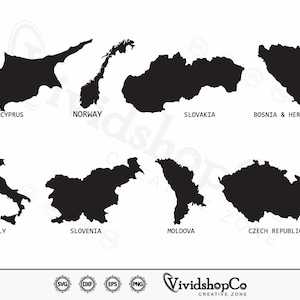Countries Map Svg, World Map Svg, Map Svg, States Svg, Clipart, Cut ...
