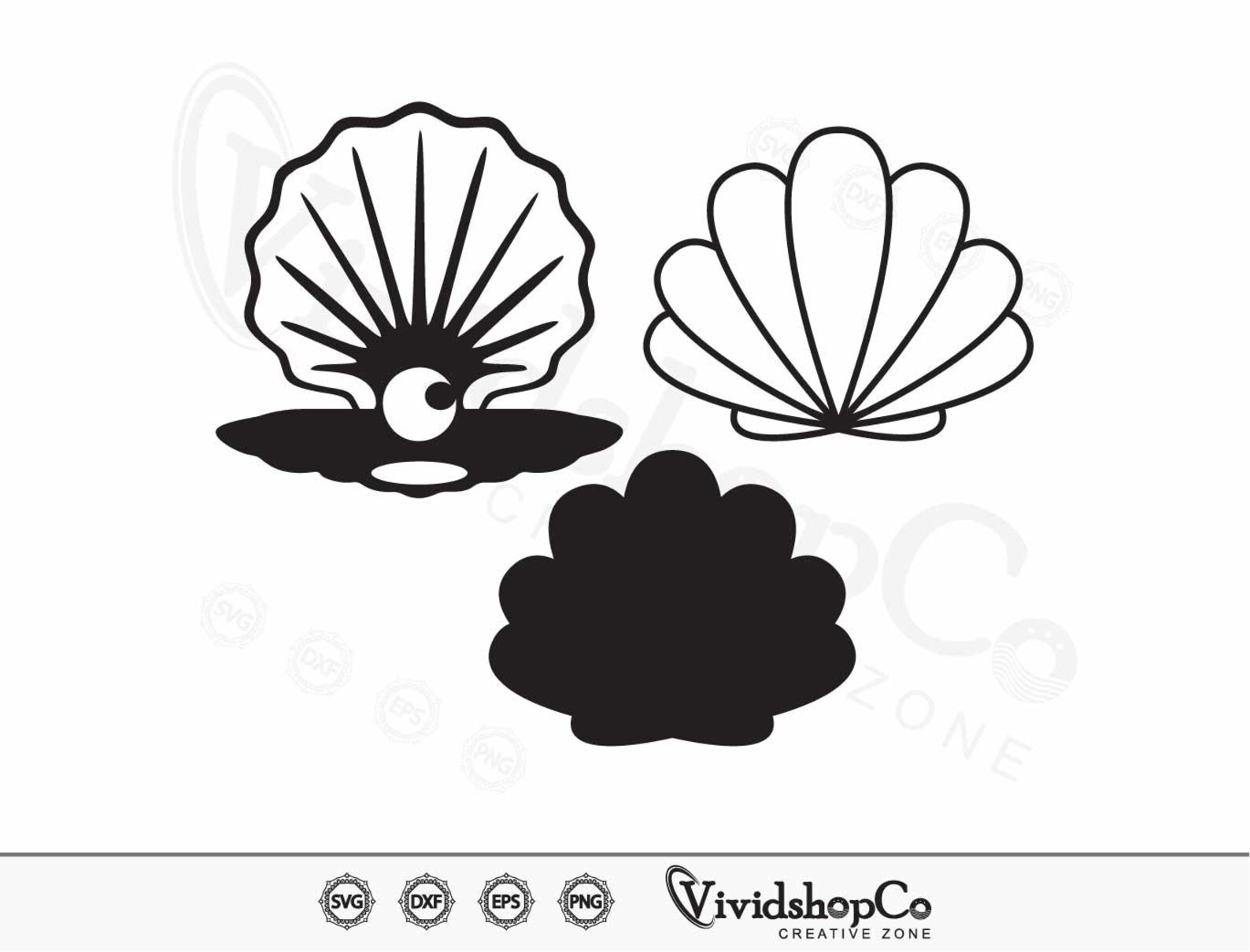 Seashell SVG, Sea Shells Svg, Clam Svg, Beach Svg, Ocean Svg, Shell Svg ...