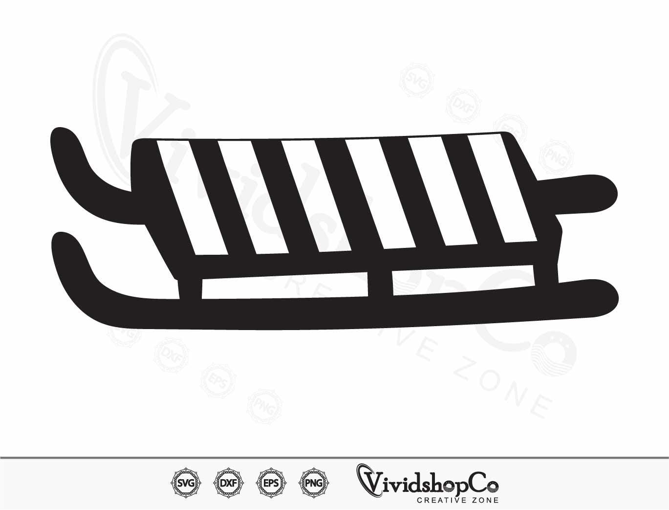 Wooden Sled SVG, Sled Svg, Sleigh Sled Svg, Snow Sled Svg, Clipart, Cut ...