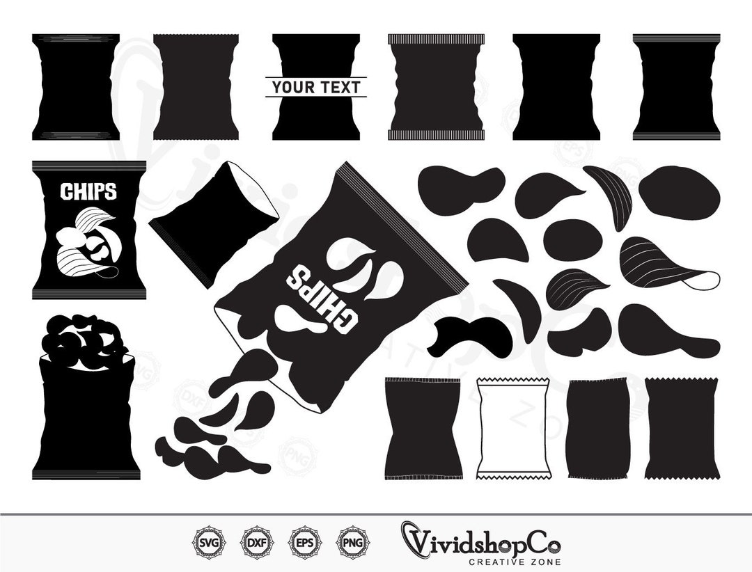 Chips SVG, Chips Packet Svg, Chips Bag Svg, Potato Chips Bag, Clipart ...