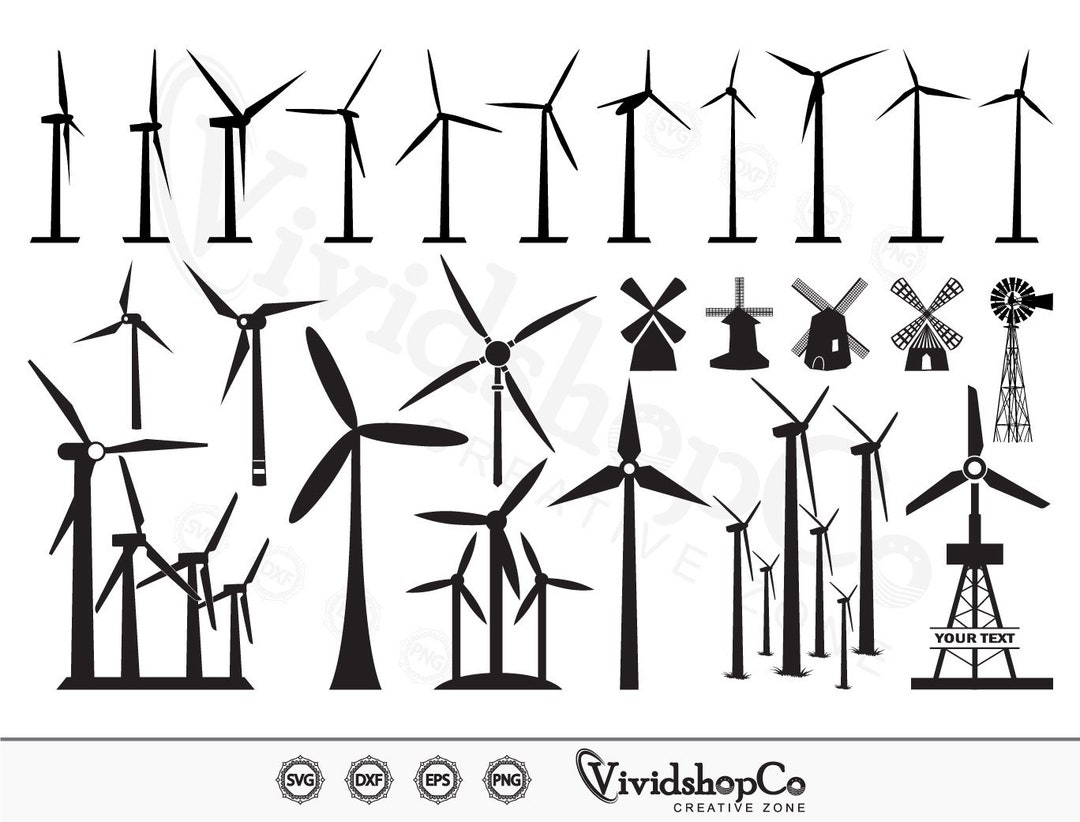 Wind Turbine SVG, Windmill Svg, Gristmill Svg, Water Mill, Turbine ...