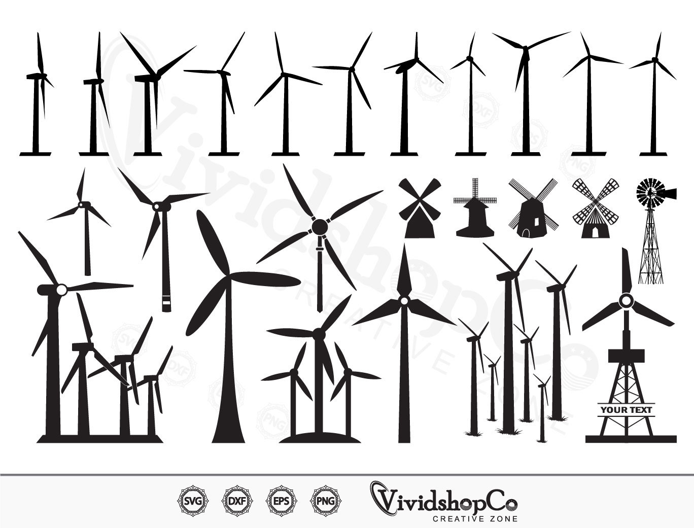 Wind Turbine SVG Windmill Svg Gristmill Svg Water Mill - Etsy