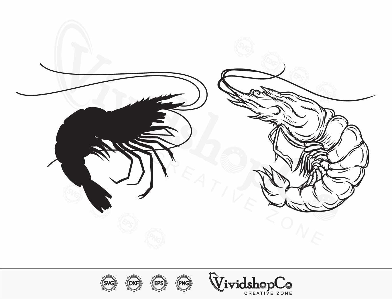 Shrimp SVG, Boiled Shrimp Svg, Prawn Svg, Seafood Svg, Clipart, Cut ...