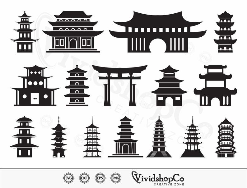 Pagoda SVG, Chinese Building Svg, Chinese Gate Svg, Pagoda Japan Svg ...