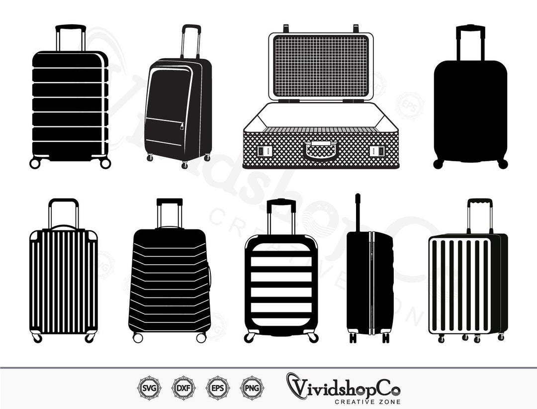 Luggage SVG, Suitcase Svg, Travel Bag Svg, Bag Svg, Clipart, Cut Files ...