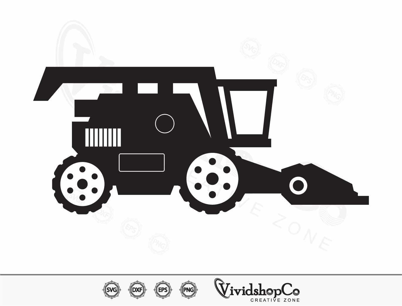 Combine Harvester SVG, Farm, Combine, Wheat Harvester, Corn Head Svg ...