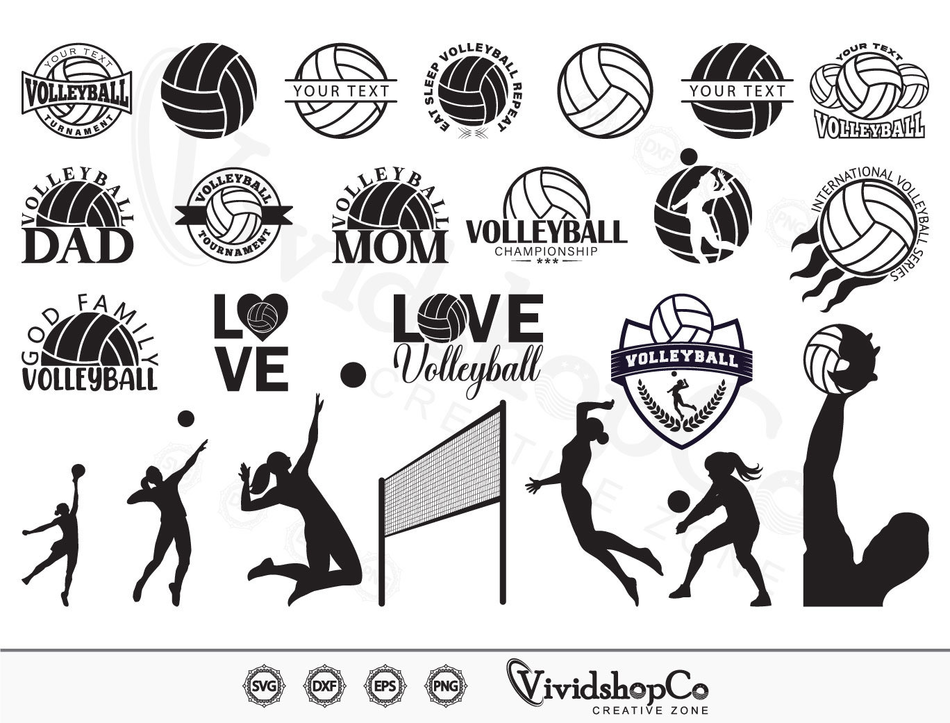 Voleibol SVG, Jugador de Voleibol svg, Deportes svg, Clipart, Cortar ...
