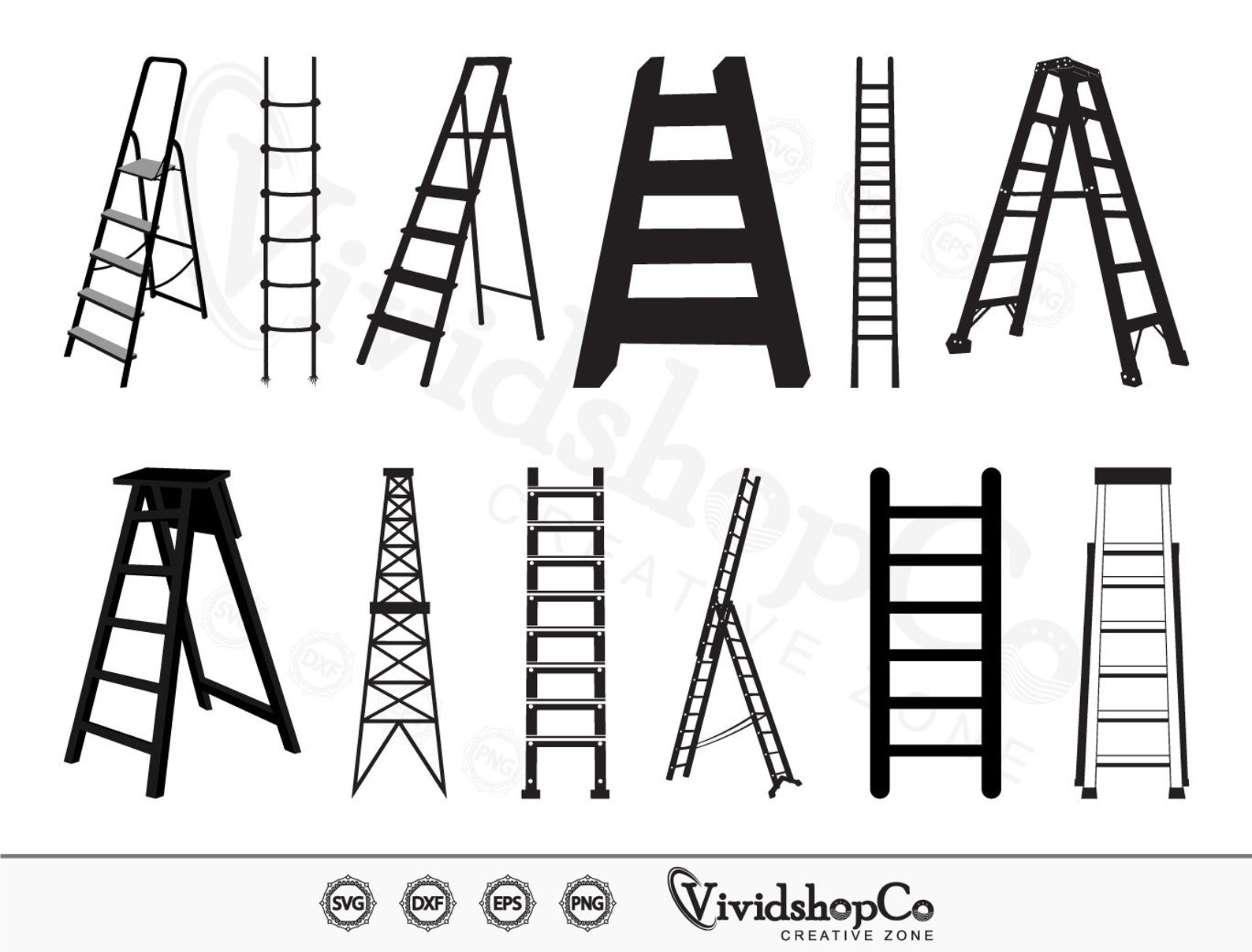 Ladder SVG, Step Ladder Svg, Wooden Ladder Svg, Firefighter Ladder Svg ...