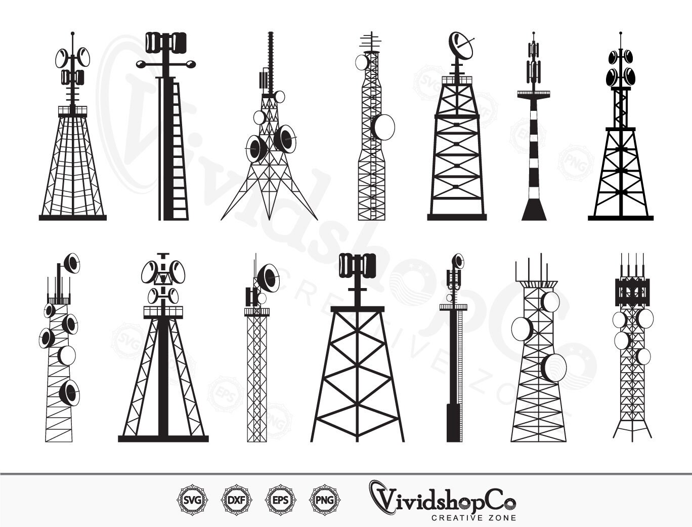 Antenna SVG Tower Svg Transmission Tower Svg Wireless Tower - Etsy